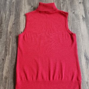 Spense | Sweaters | Sparkly Red Sleeveless Turtleneck Sweater | Poshmark